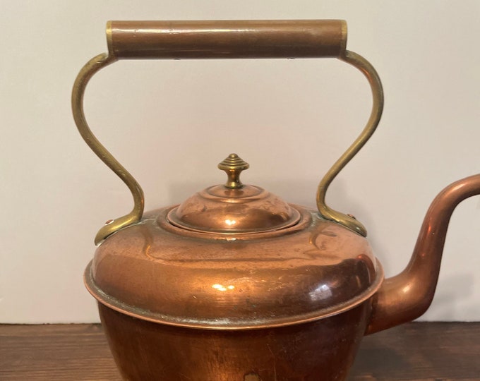 Antique Copper Kettle With a Rolled Handle and a Gooseneck Spout - Etsy