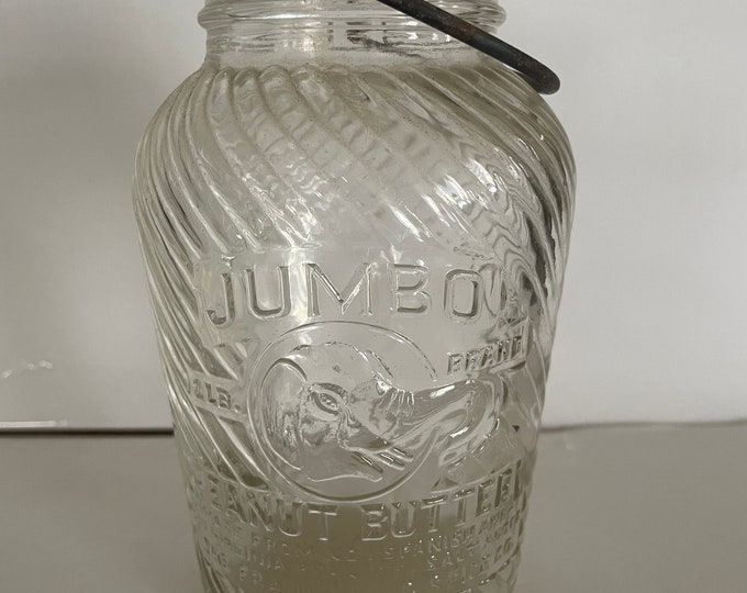 Vintage JUMBO Peanut Butter 2 Pound Jar With Wire Bail Handle No Lid - Etsy
