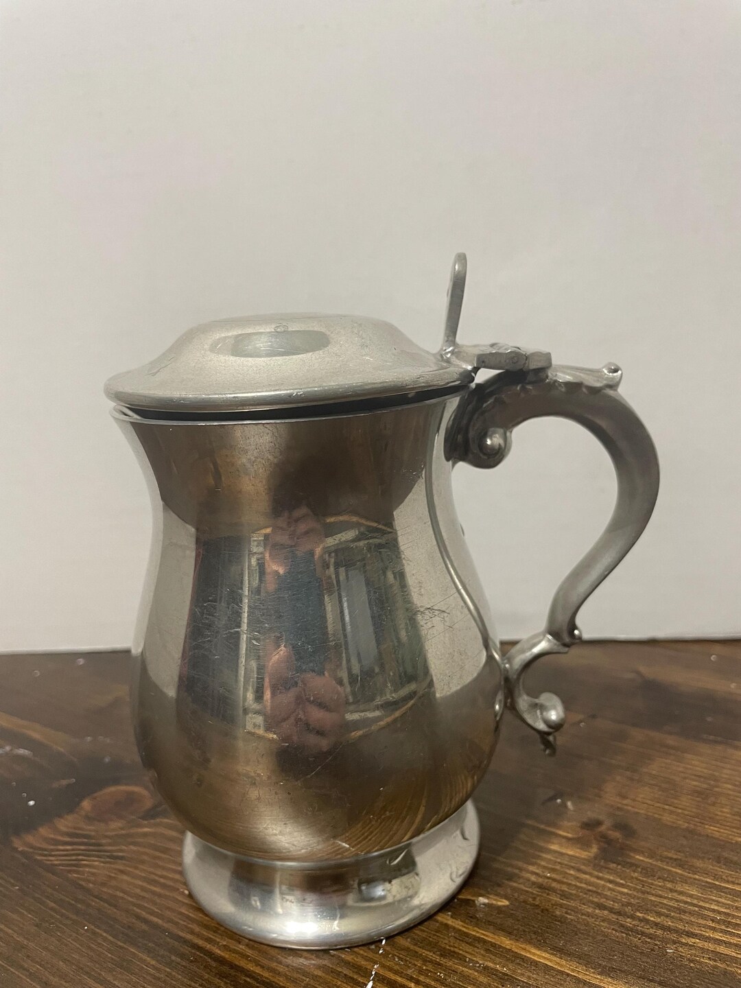 Vintage English Pewter Tankard With Hinged Lid, RAND PEWTER Beer Mug ...