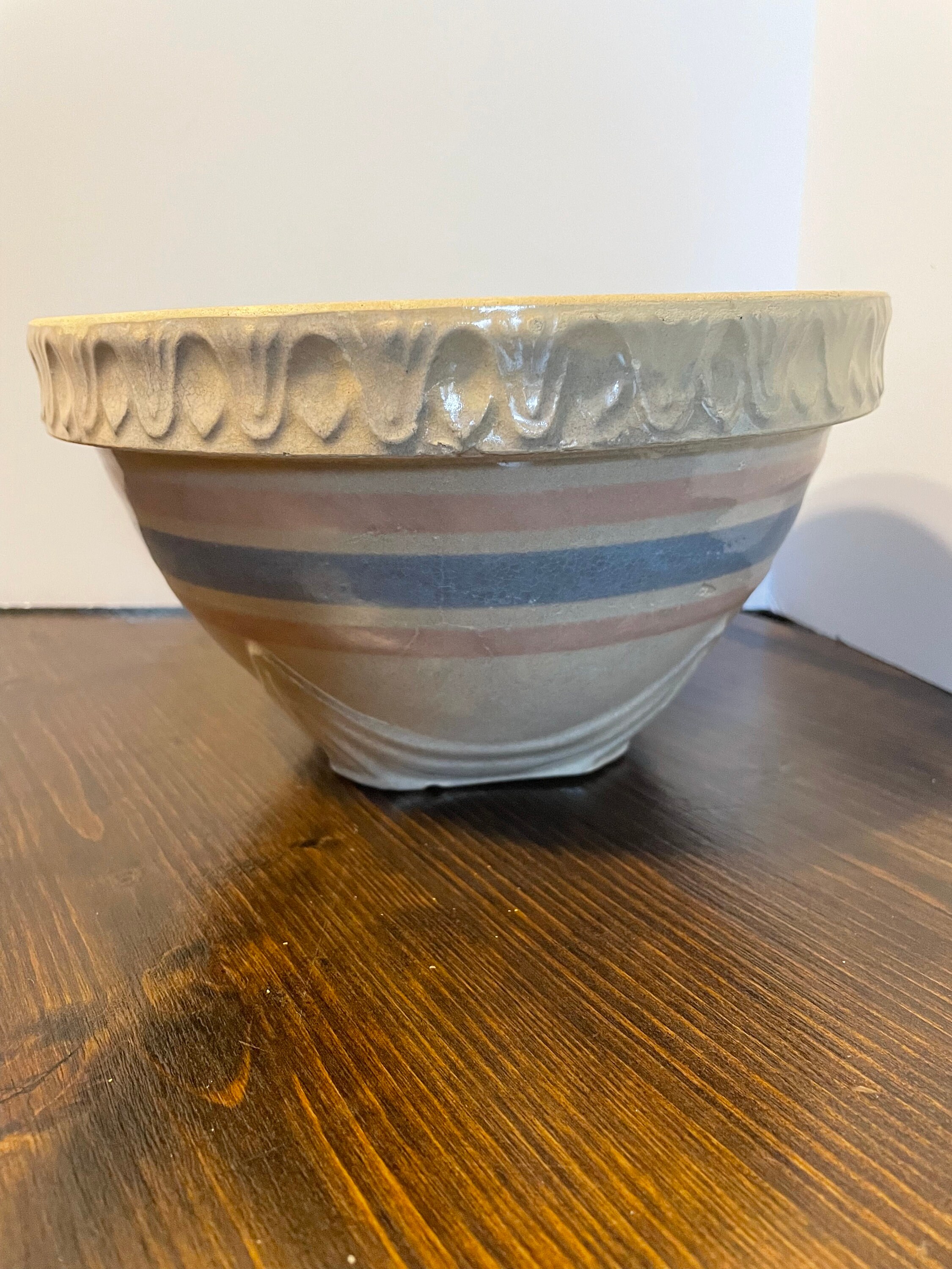 Mccoy Yellow Ware Pottery Bowl With Square Bottom Pink and - Etsy