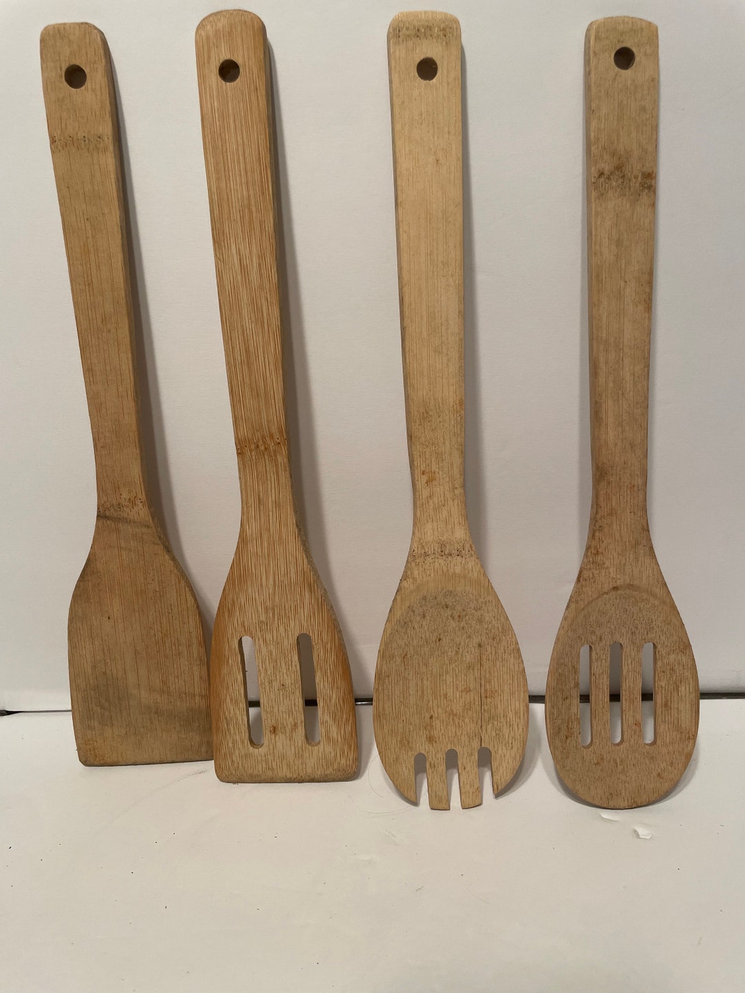 Set of 4 Vintage Wood Spoons Farmhouse Kitchen Collection - Etsy