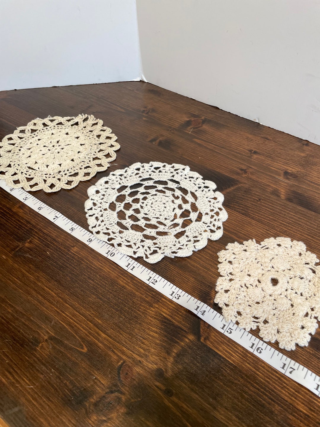 Vintage Crochet 4 Piece Set of Small Doilies, - Etsy
