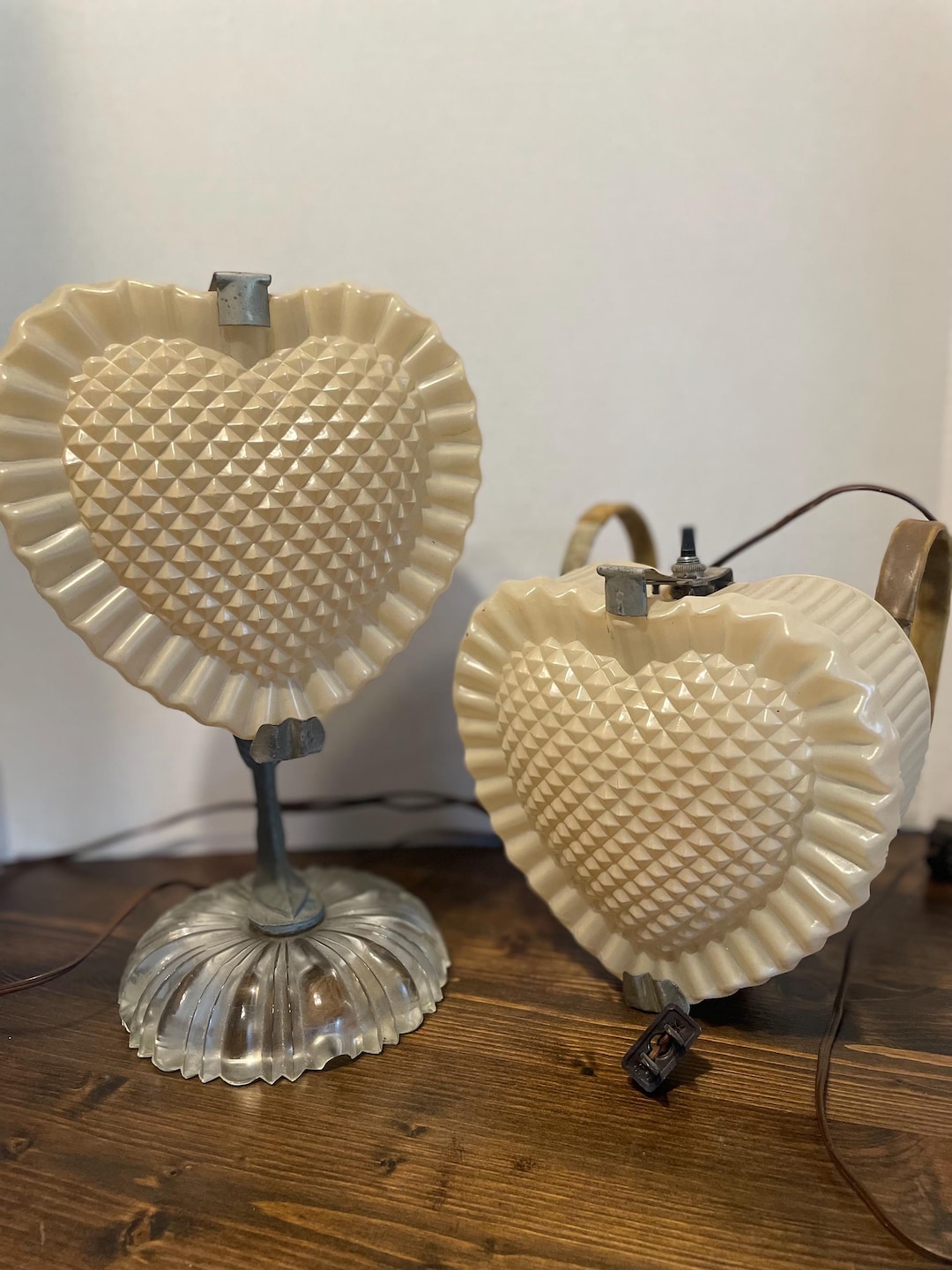 Gorgeous Vintage 1947 Heart Shaped Lamps by A.F. Klingsberg Art Deco 2 ...