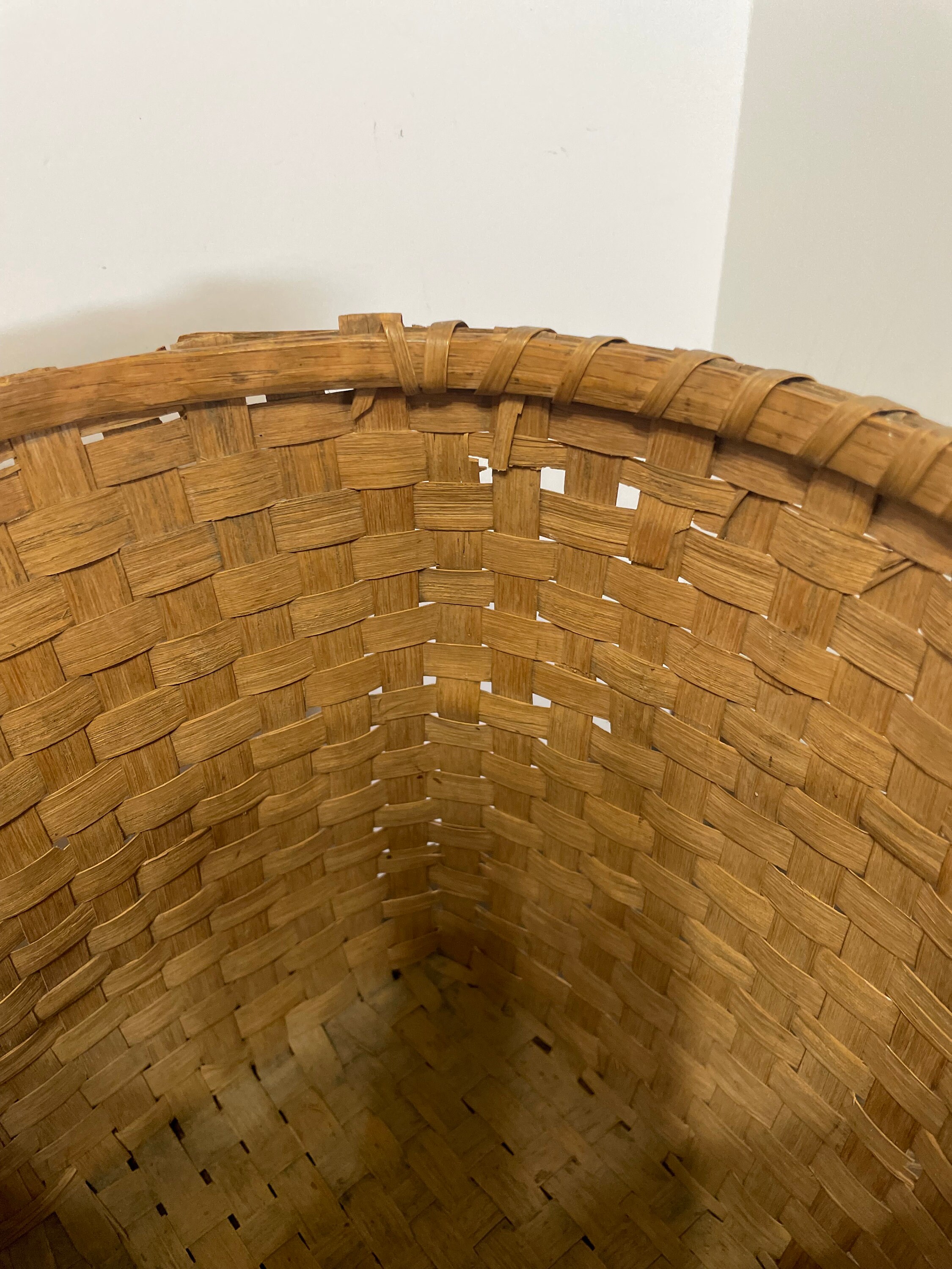 Vintage Oak Split Basket, Storage Basket, Hand Woven Basket, - Etsy