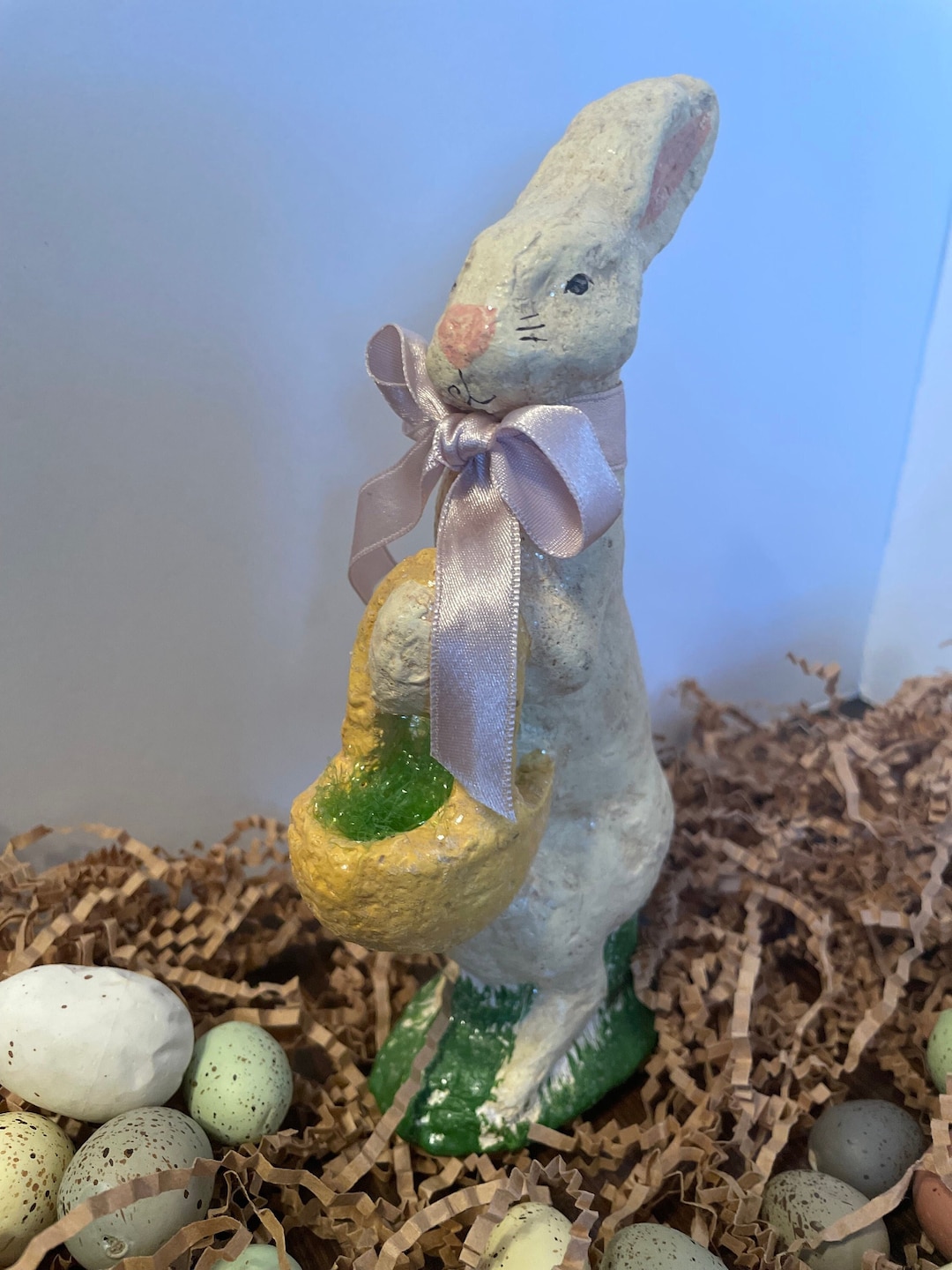 Vintage Teena Flanner Paper Mache Easter Rabbit - Etsy