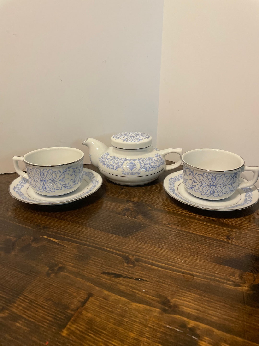 Sri Lanka Mlesna Romance Tea Set for 2, Noritake Rare Teaware, Orange ...