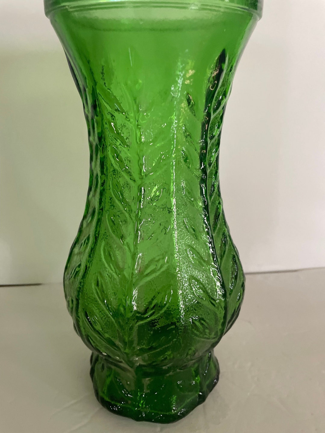 Vintage 1980 FTD Green Flower Vase Collectible Glass Vase - Etsy