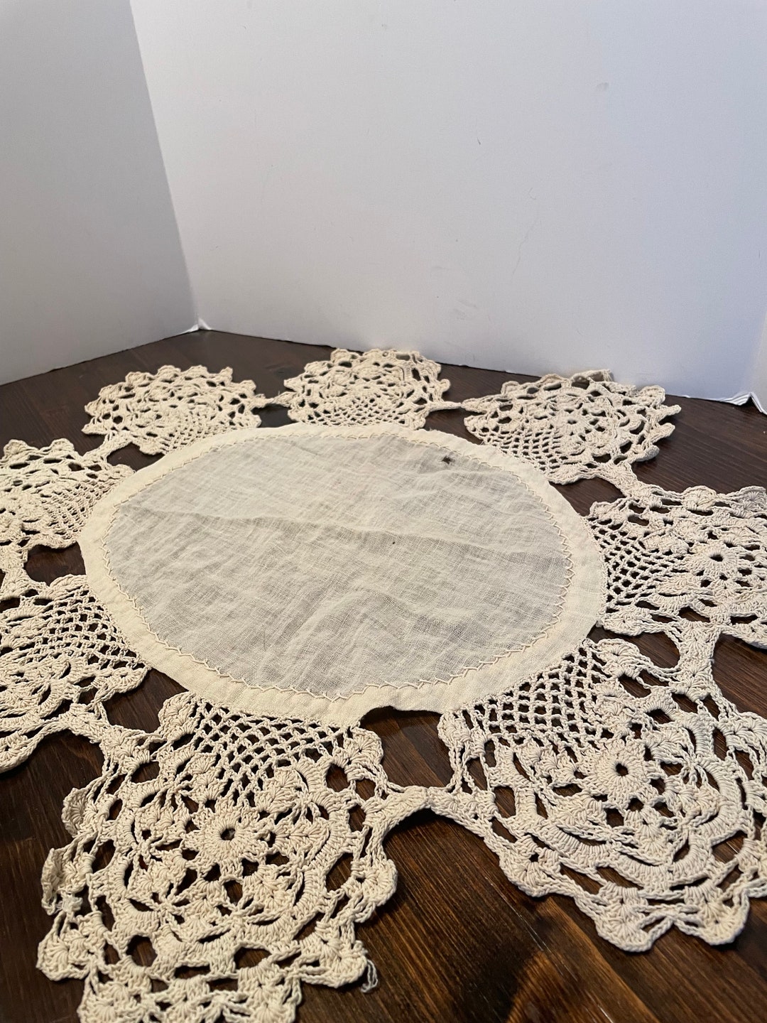 Vintage Handmade Doily, Farmhouse Doily, Old Doily, Handmade Doily, - Etsy