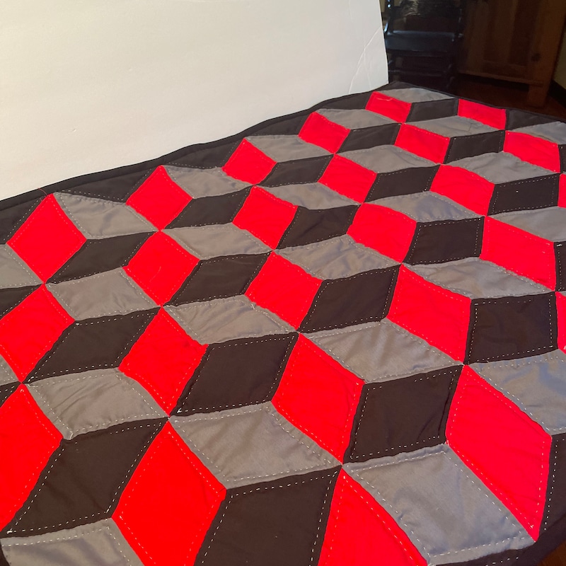 Tumbling Block Quilt - Etsy