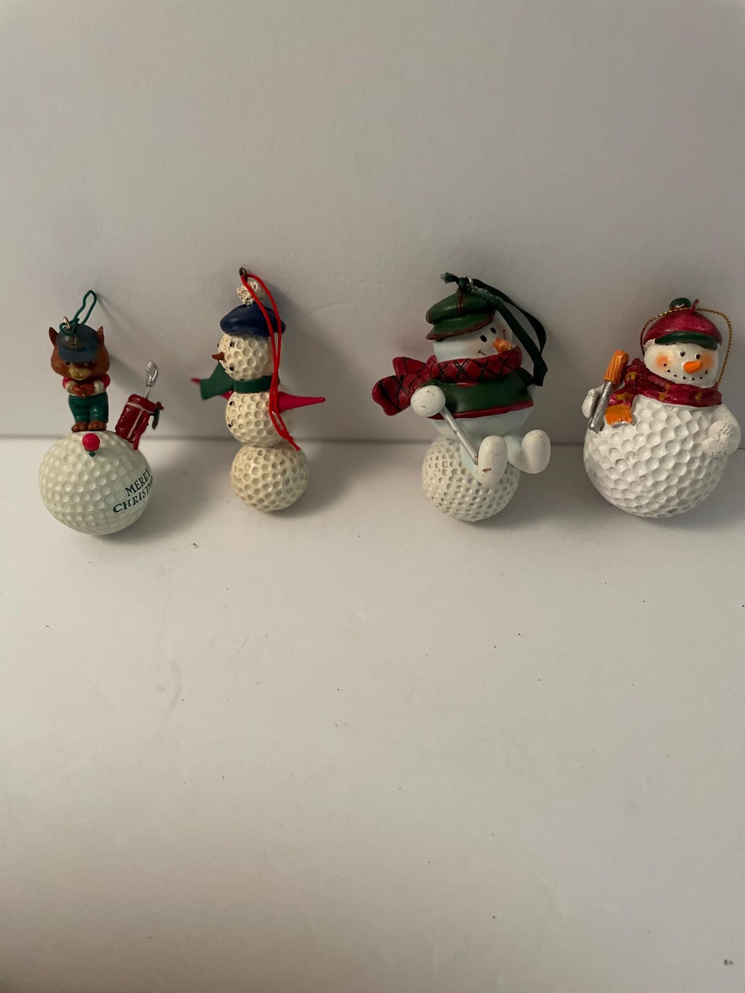Set of Four Golf Ball Snowman Ornaments Perfect Gift for the Golf Lover ...