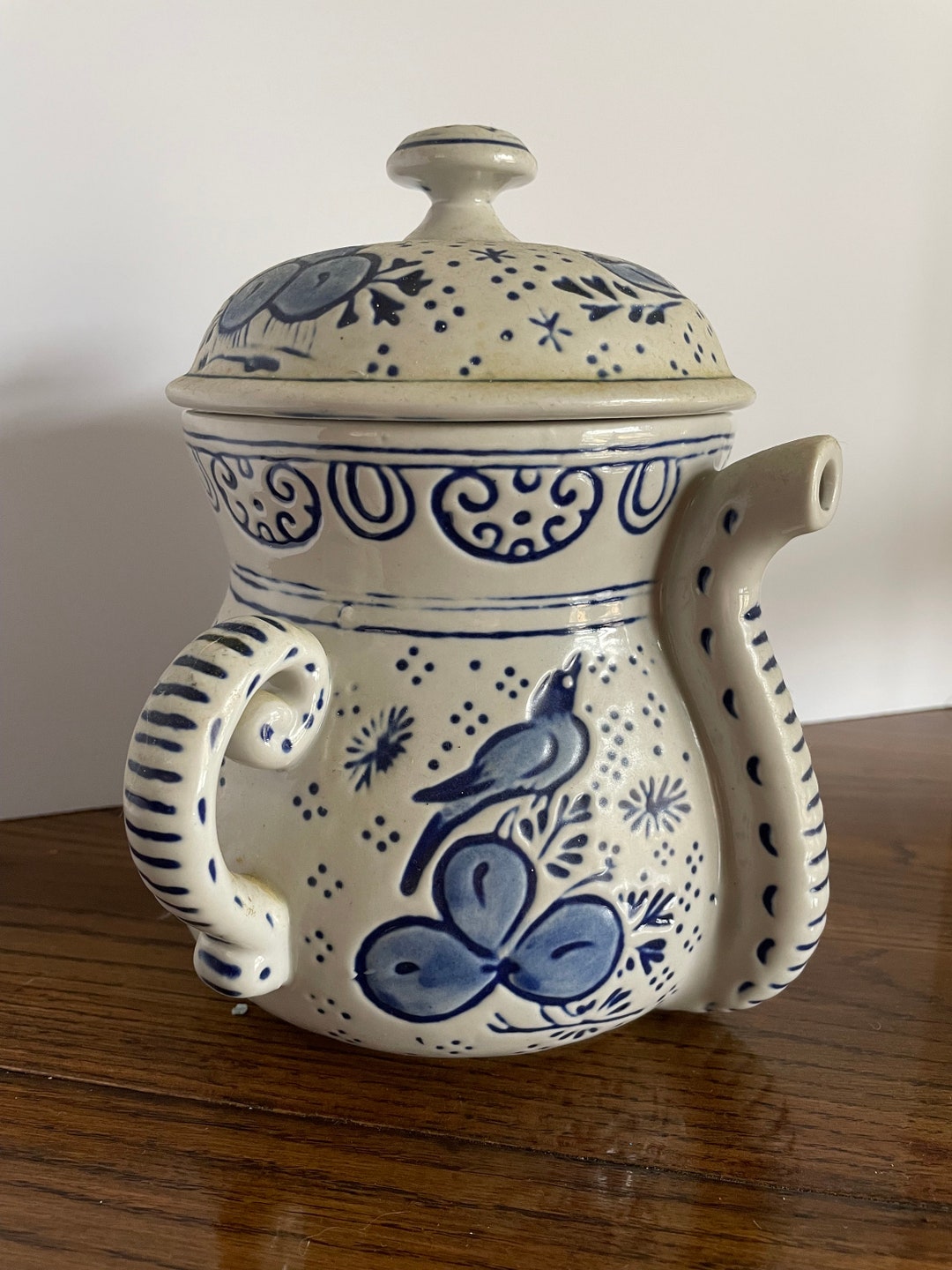 Vintage Avon Teapot Coffee Pot, Blue and White, Made in Brazil - Etsy