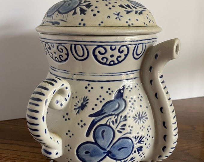 Vintage Avon Teapot Coffee Pot, Blue and White, Made in Brazil - Etsy