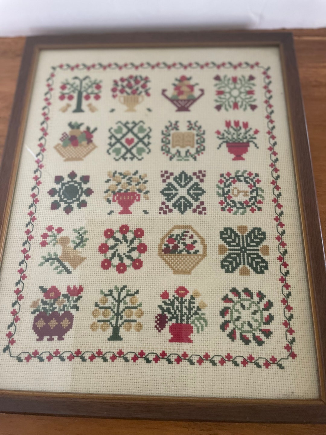 Beautiful Vintage 11 1/2 X 15 Hand Embroidered Sampler - Etsy