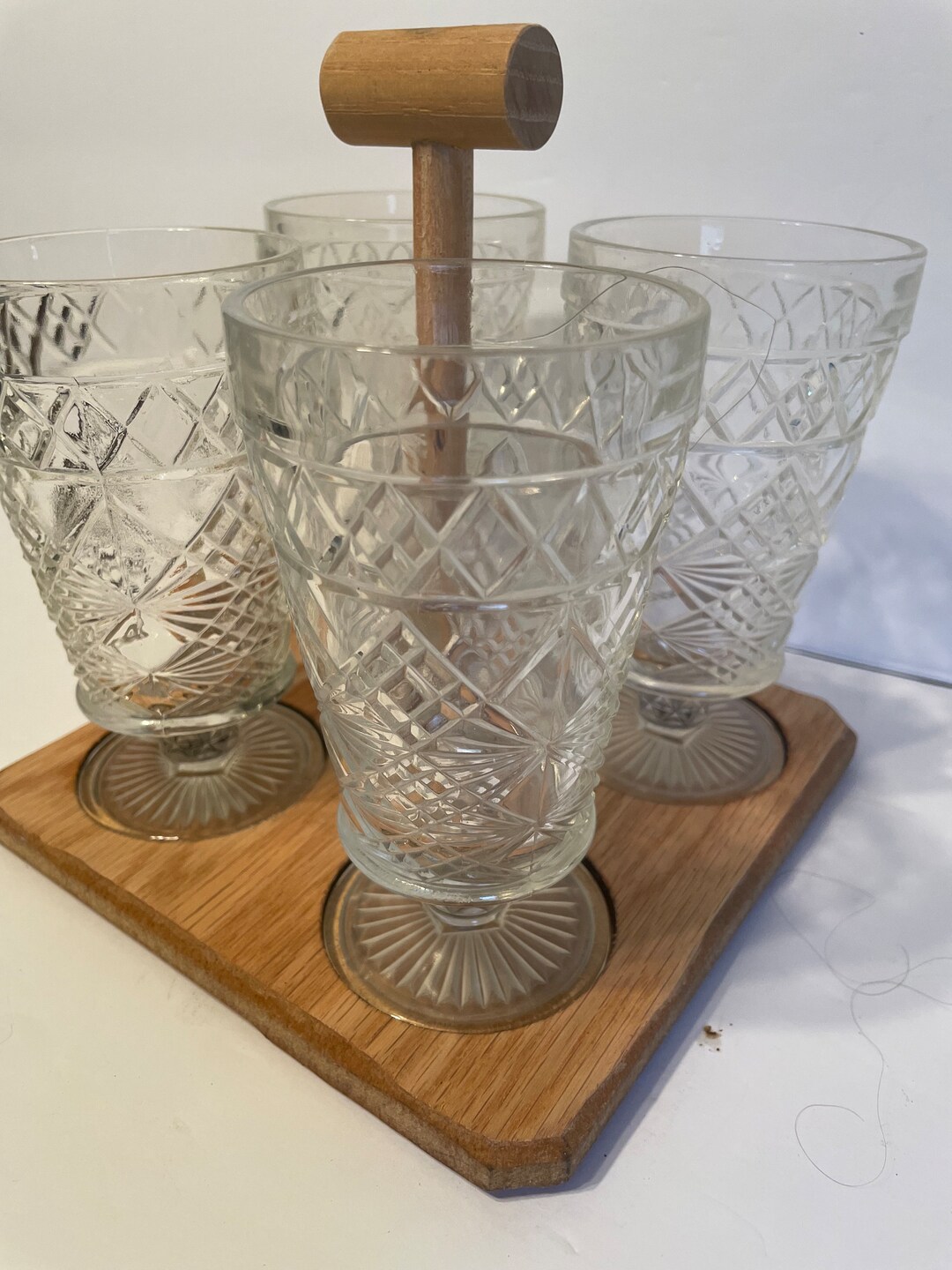 Big Top Peanut Butter Ice Tea Glasses Set of 4 With Wood Holder - Etsy
