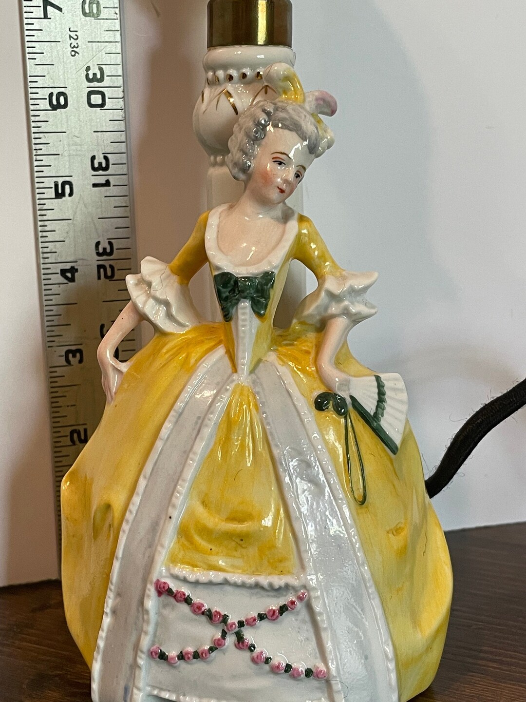 Beautiful Vintage Porcelain Dancing Lady Lamp, Adorned in a Gorgeous ...