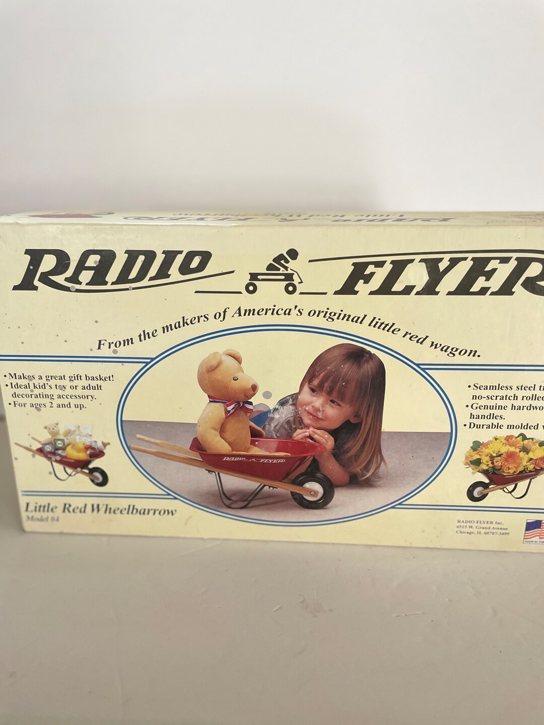 Radio Flyer Model #4 Little Red Wheelbarrow Hardwood Handles Kids ...