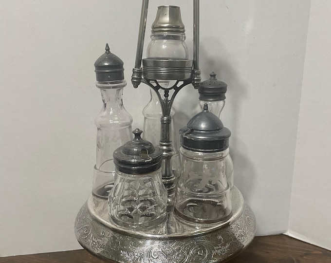Antique Silver Plated Cruet Set, Caster Set, Victorian Era, - Etsy