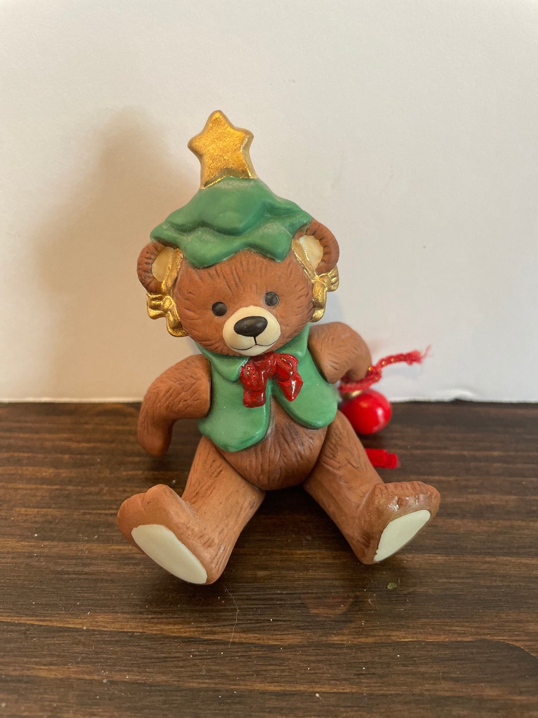 Vintage 1999 Jointed Bear Hallmark Keepsake Ornament Gift Bearer - Etsy