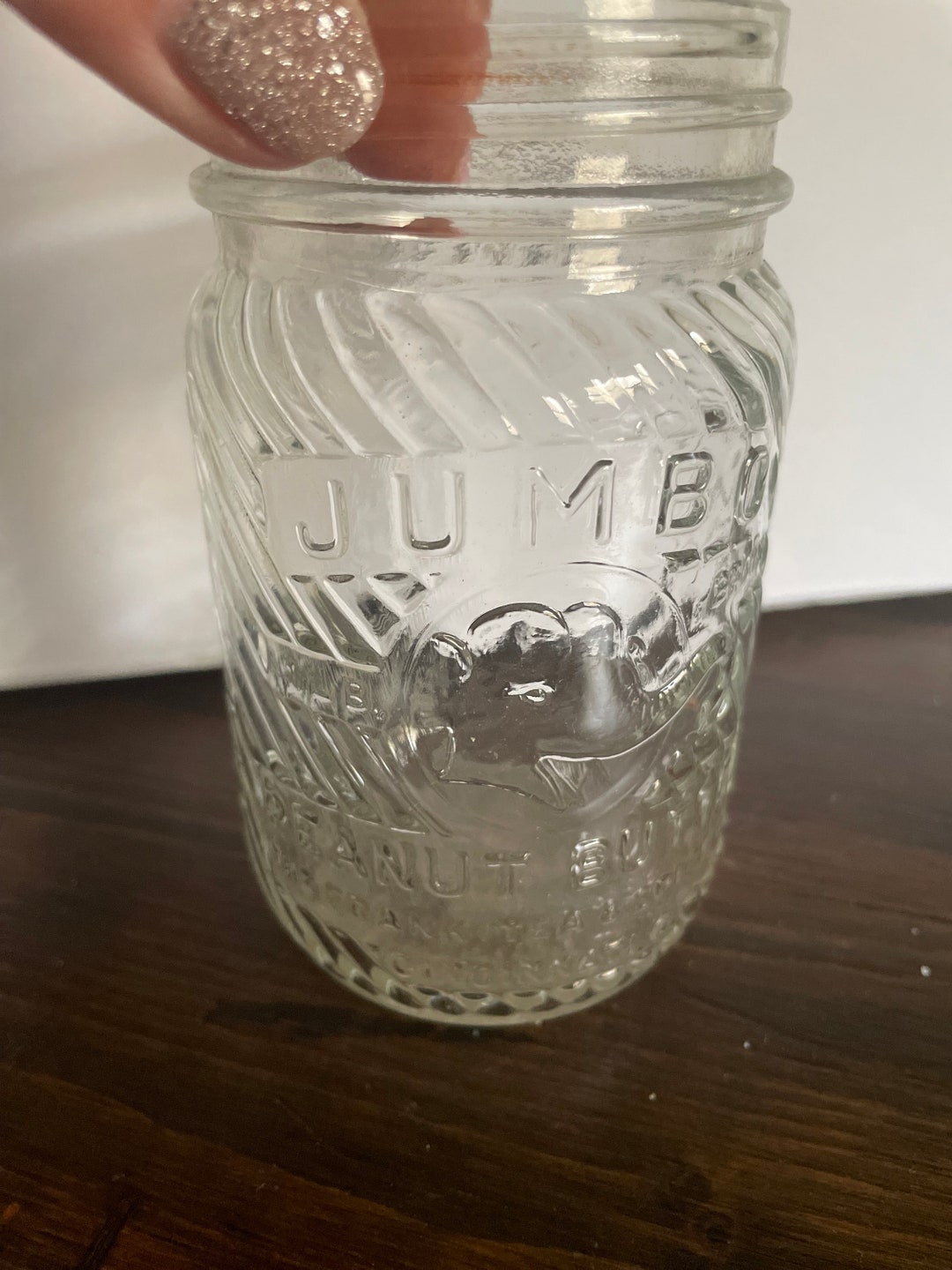 Vintage JUMBO Peanut Butter Pint Glass Jar and Elephant Mascot the ...