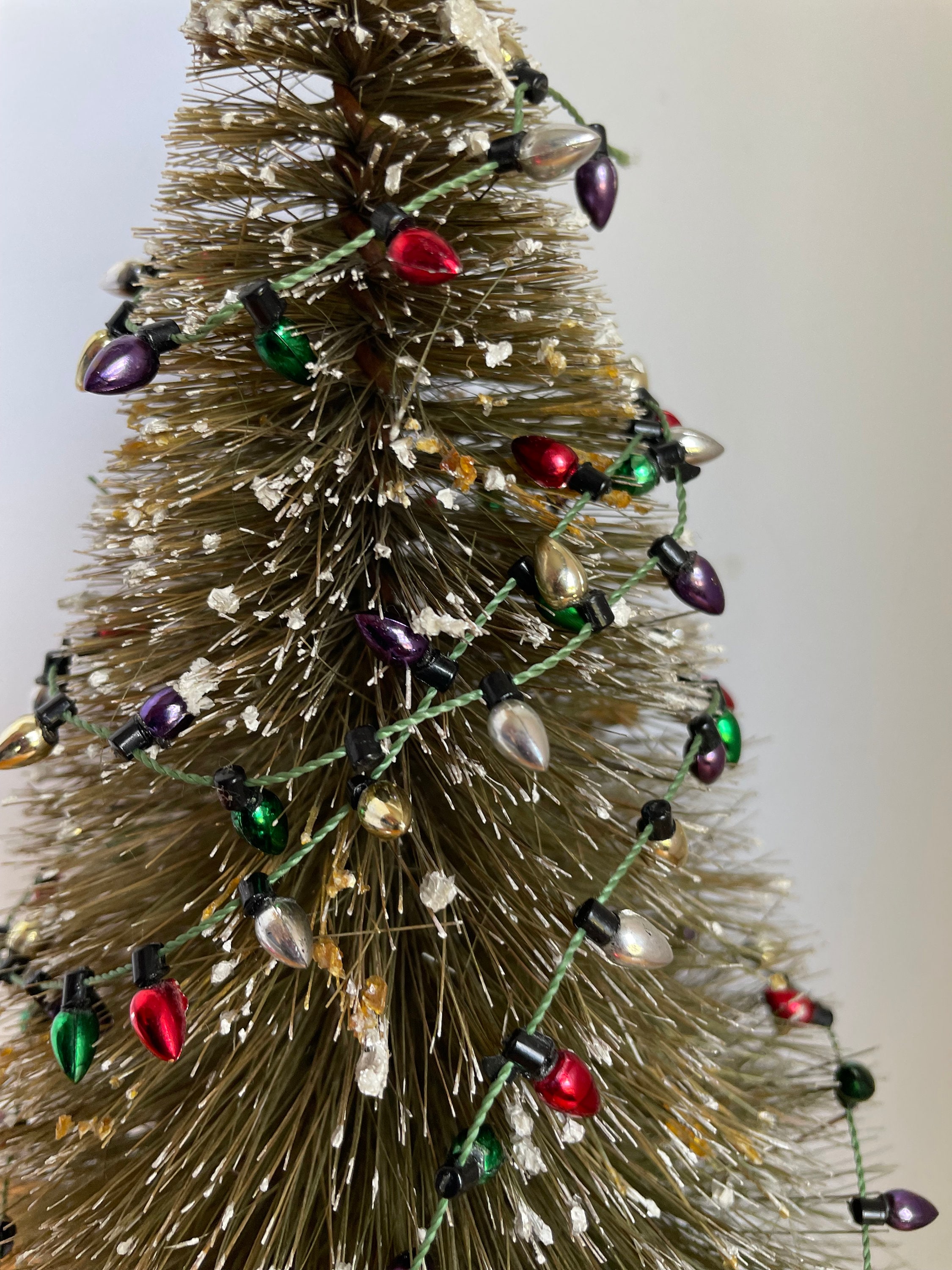 Antique 12 Inch Bottle Brush Tree With Plastic Lights - Etsy