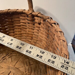 Large 14 Inch Hand Woven Gathering Basket Primitive Farmhouse Storage ...