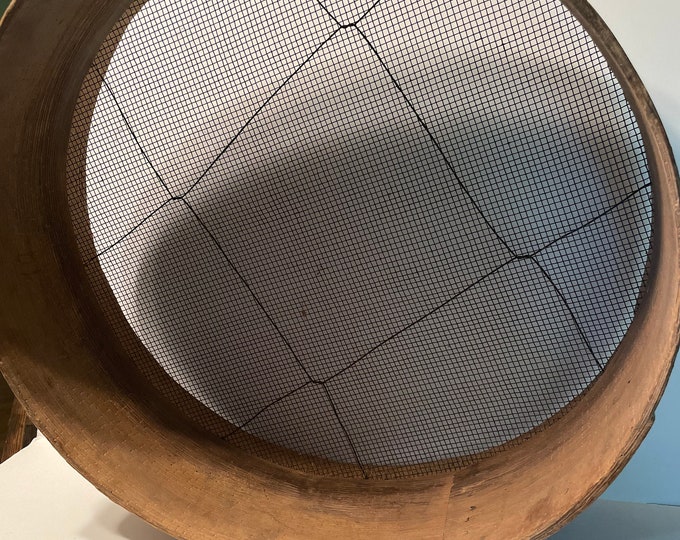 Very Large 20 Inch Vintage Wood and Wire Grain Sieve Sifter Primitive ...