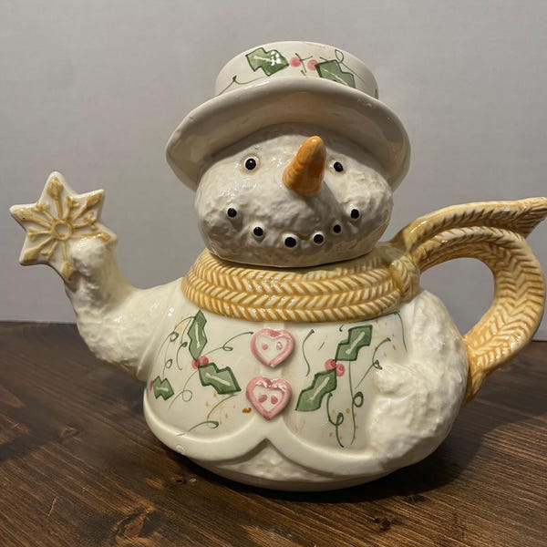 Snowman Teapot - Etsy