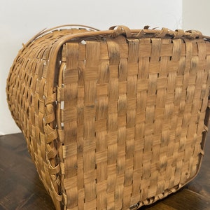 Vintage Oak Split Basket, Storage Basket, Hand Woven Basket, - Etsy