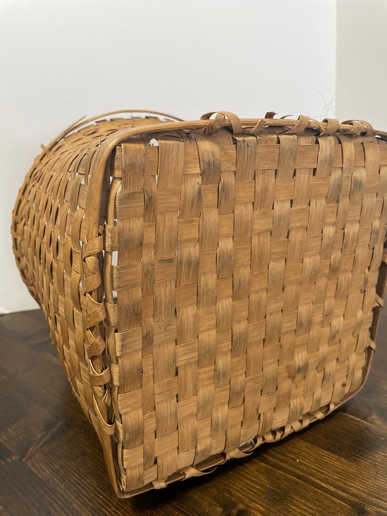 Vintage Oak Split Basket, Storage Basket, Hand Woven Basket, - Etsy