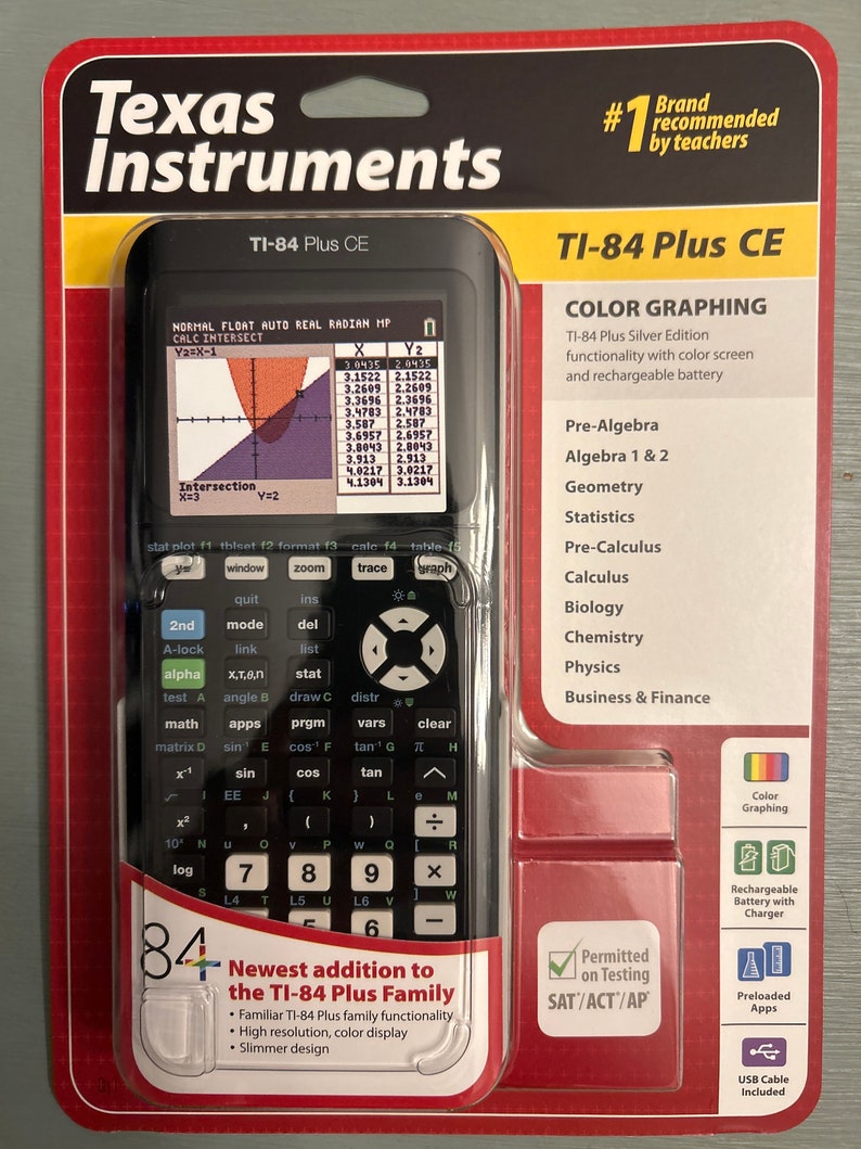TI-84 Plus CE Color Graphing Calculator NEW - Etsy