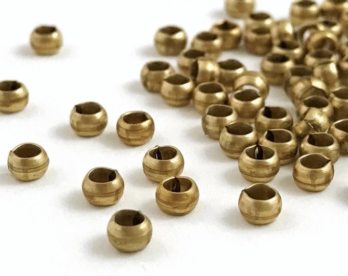 4 Mm Brass Spacer Beads. 4 Mm X 2.5 Mm Rondelle Shape Rings. Solid Raw ...