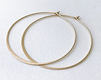 Large Brass Hoops | Etsy