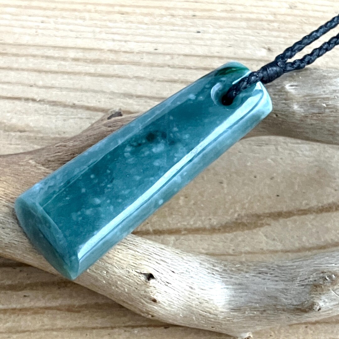 Small Guatemalan Princesa Blue Jadeite Jade Toki Adze Pendant Necklace ...