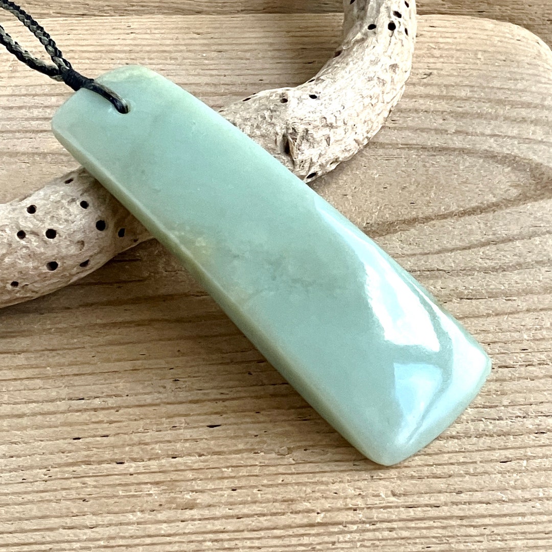 Large Toki Adze Pendant Necklace in Siberian Light Blue Nephrite Jade ...