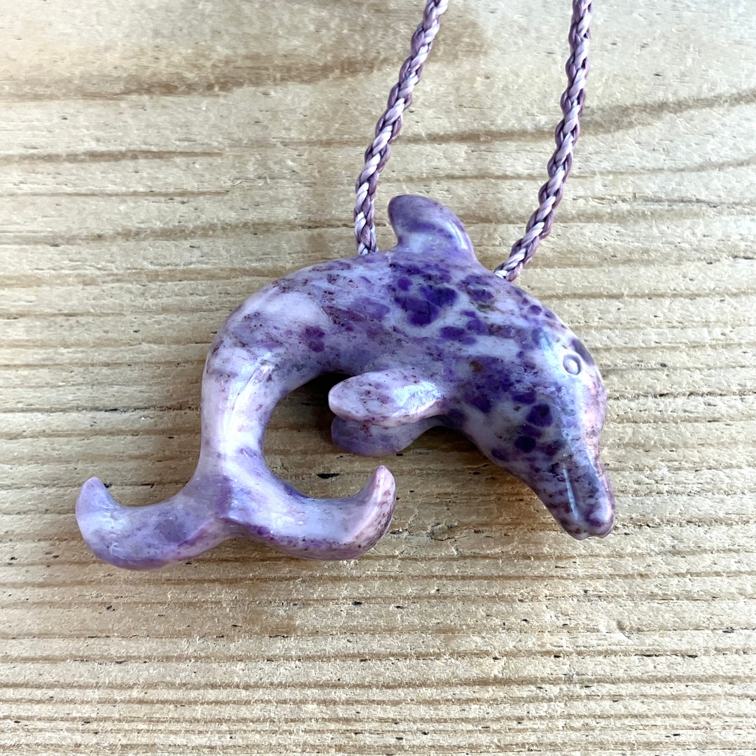 Small Turkish Lavender Jade Dolphin Pendant Necklace 53 Mm (TUR4379P ...