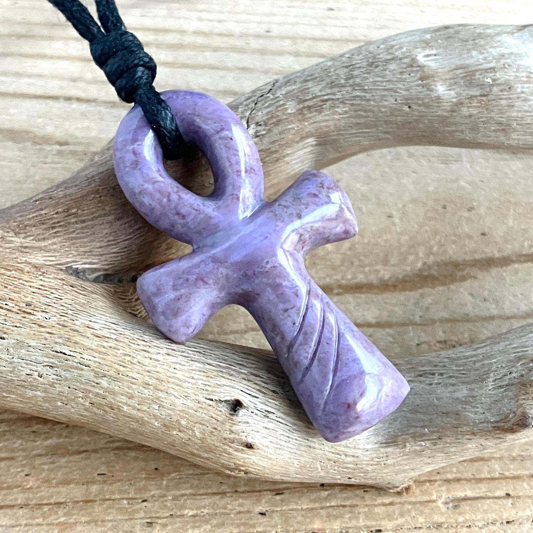 Small Turkish Lavender Jade Ankh Cross Pendant Necklace 47 Mm (TUR5034P ...