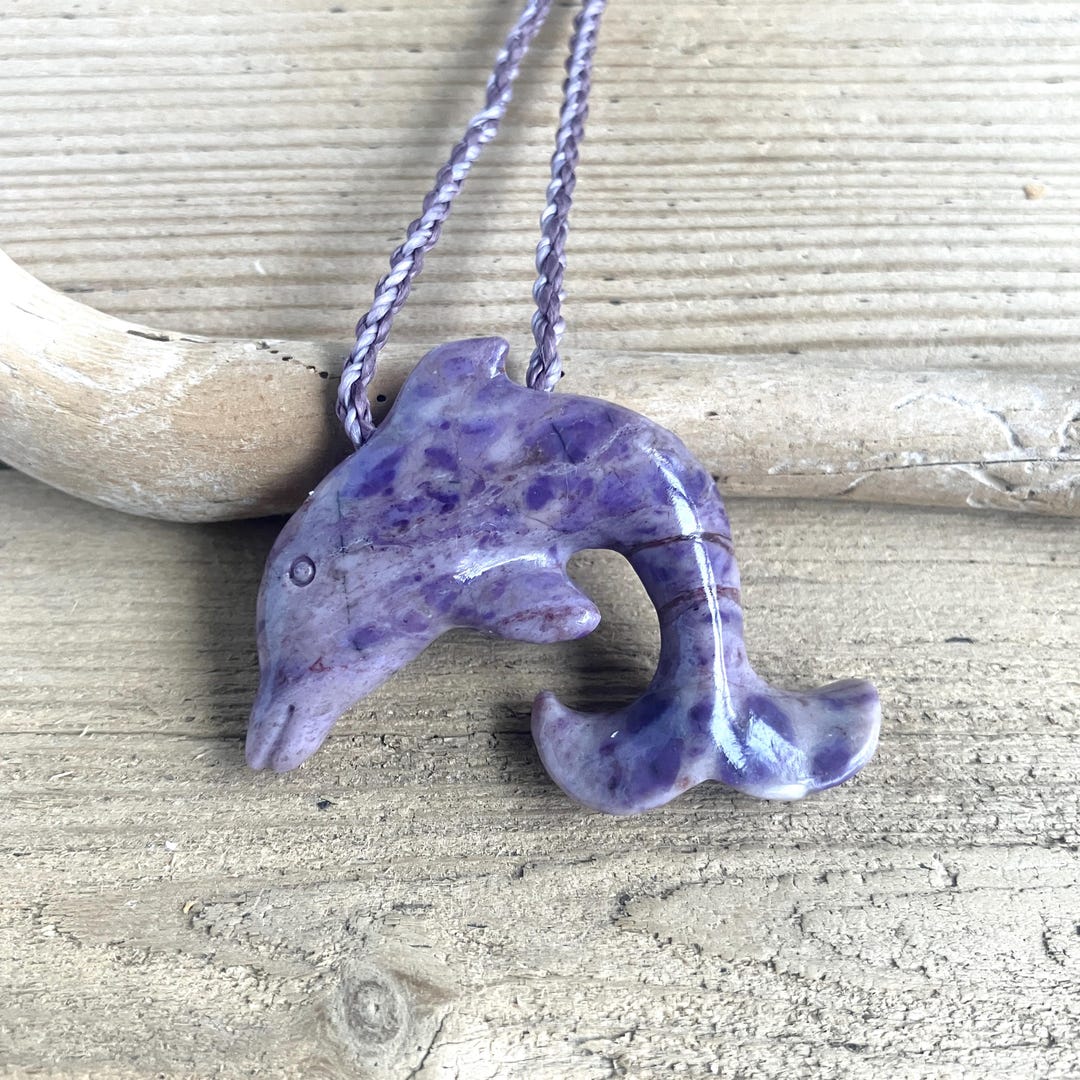 Small Turkish Lavender Jade Dolphin Pendant Necklace 46 Mm (TUR4446P ...