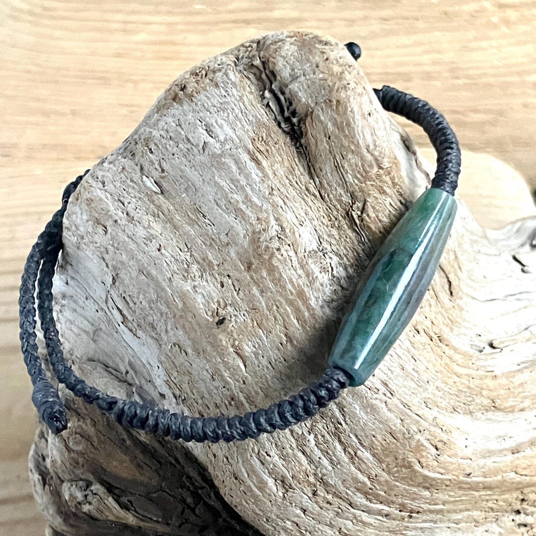 New Zealand Obay Stone Bead Macramé Adjustable Bracelet (O6479B) - Etsy