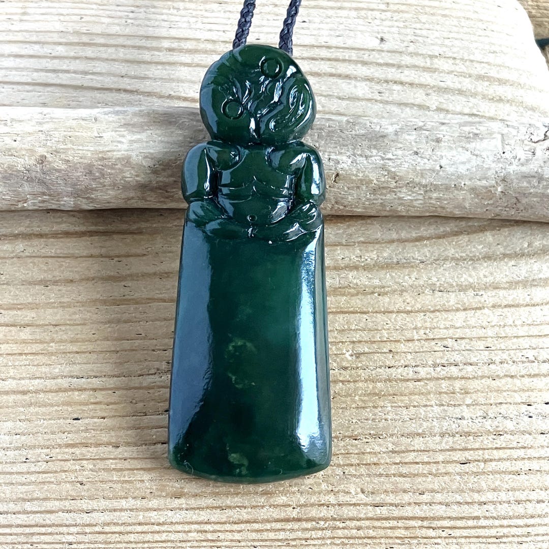 New Zealand Pounamu Greenstone Jade Toki Styled Hei Tiki Pendant ...