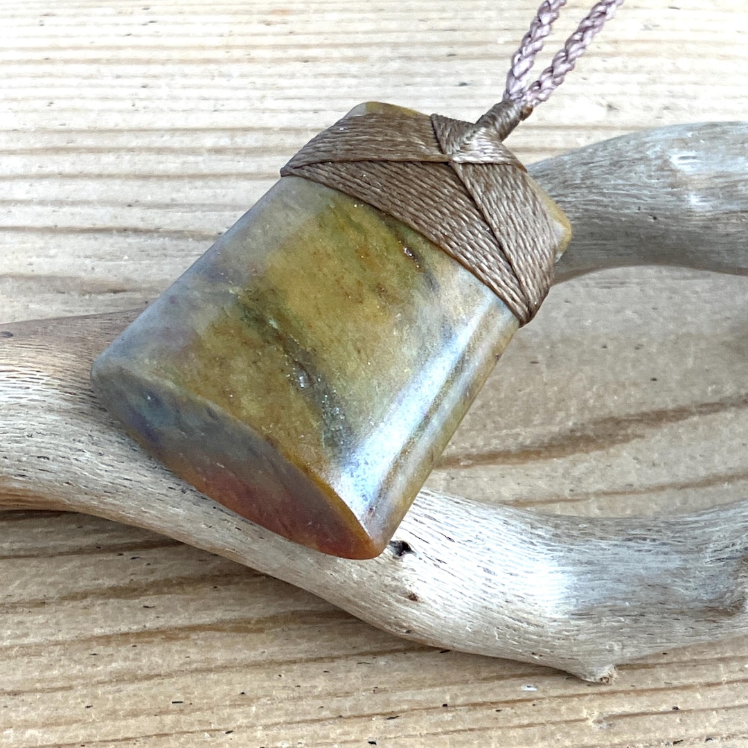 New Zealand Obay Stone Golden Bay Stone Toki Adze Pendant Necklace 47 Mm (O6214P) - Etsy