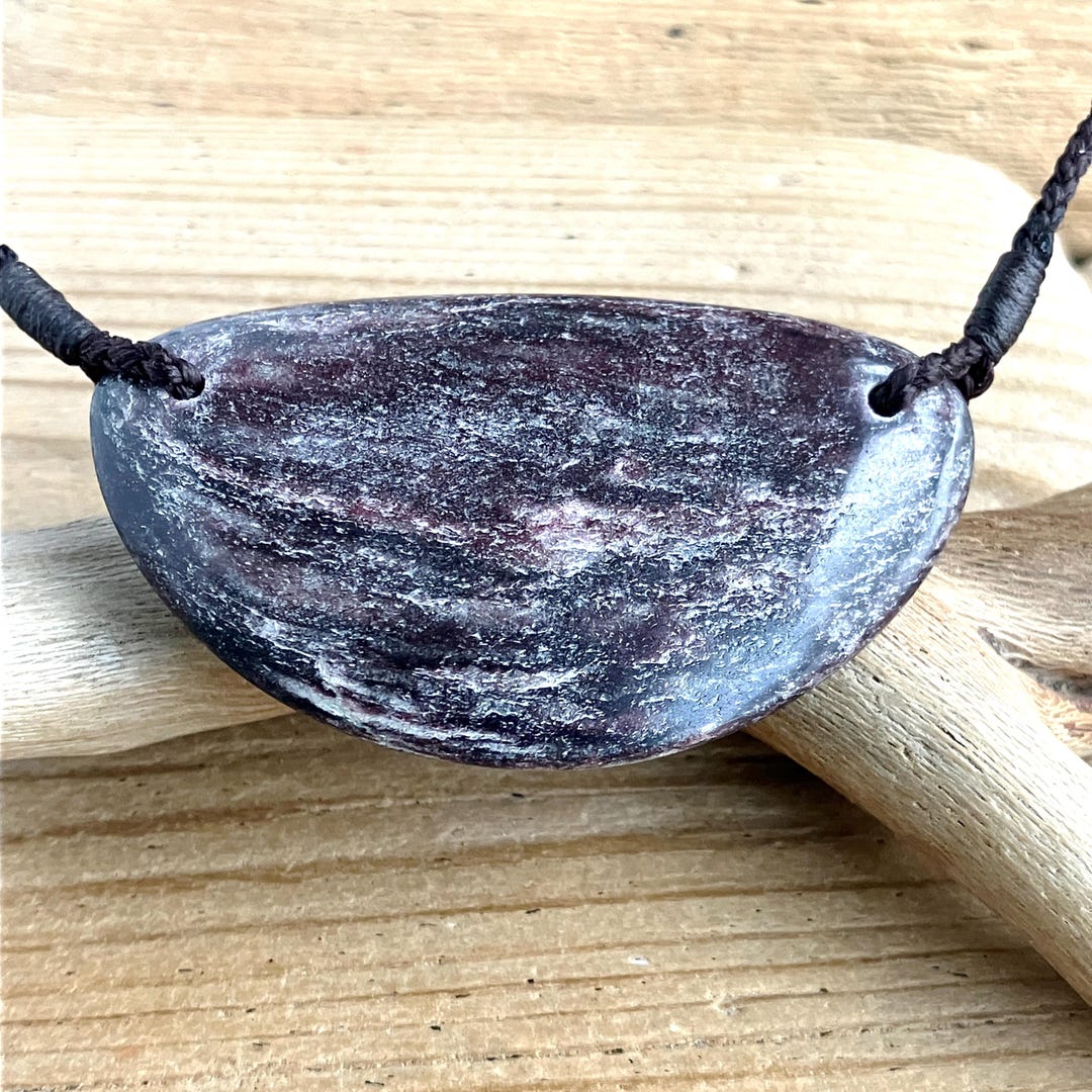 Large New Zealand Aroha Stone Piemontite Schist Breast Plate Pendant ...