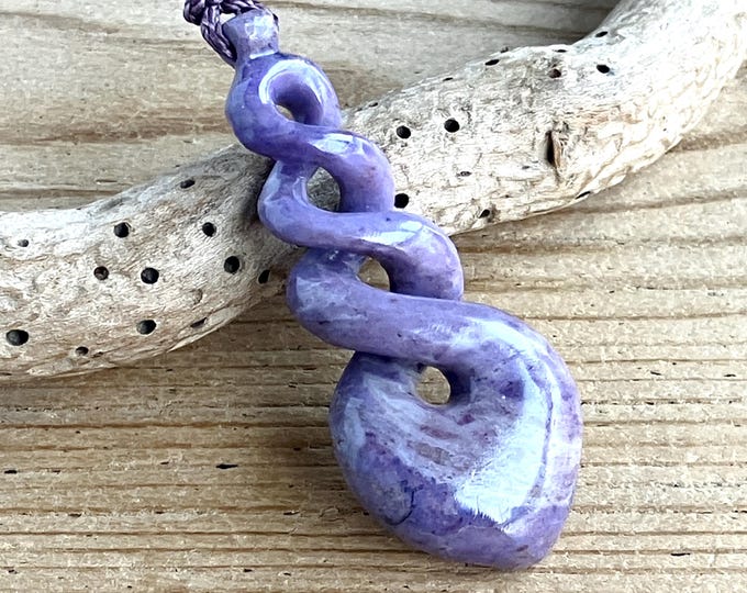 Large Turkish Lavender Jade Infinity Triple Twist Pendant Necklace 60 ...