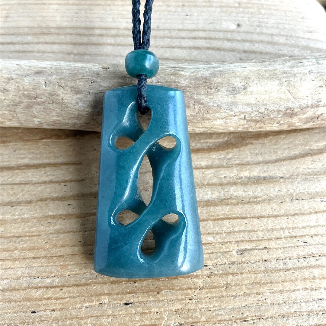 Guatemalan Medium Blue Jadeite Jade Infinity Crisscross Four Leaf Clove ...