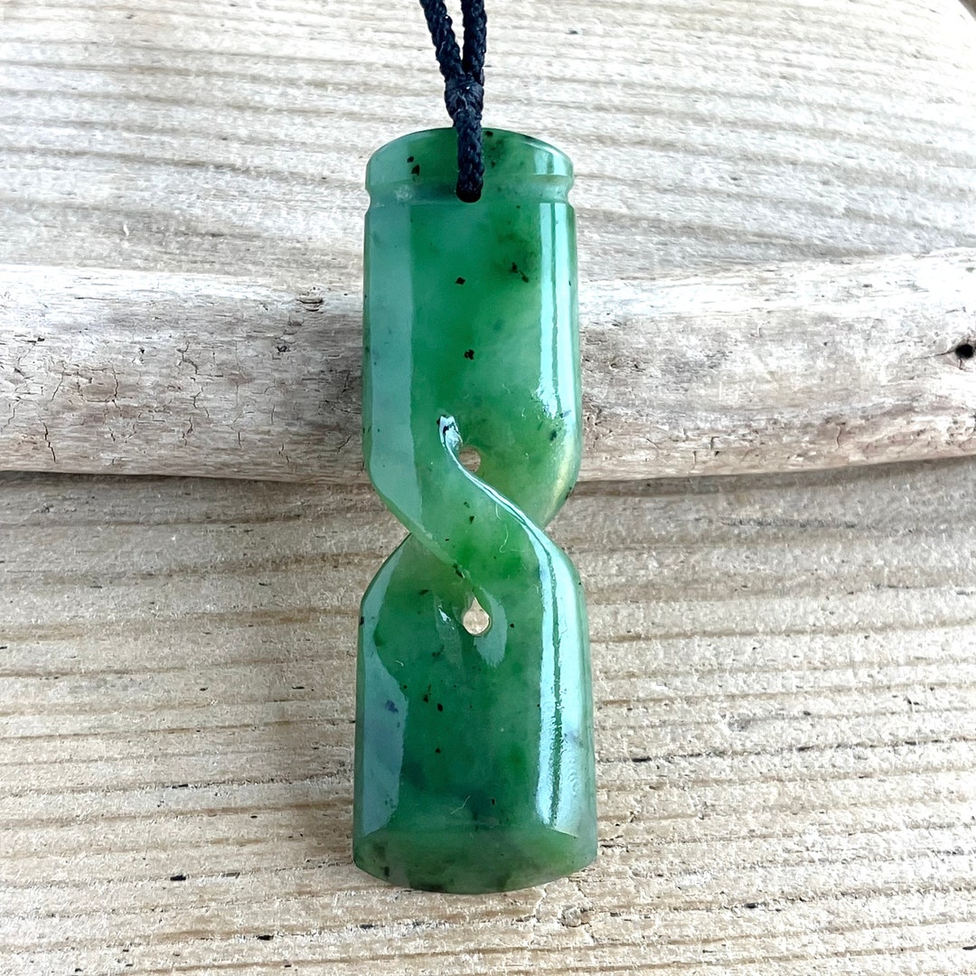 Siberian Nephrite Jade Adze Toki Infinity Twist Pendant / Necklace 68mm Long SIB1428P - Etsy