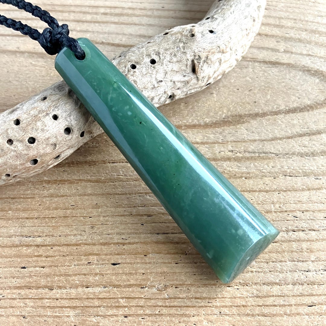 New Zealand Pounamu Greenstone Jade Toki Adze Pendant Necklace 71 Mm ...