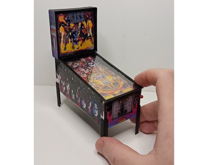 KISS 1/12 Scale Pinball Machine, Handmade Miniature Dollhouse, 80s 90s ...