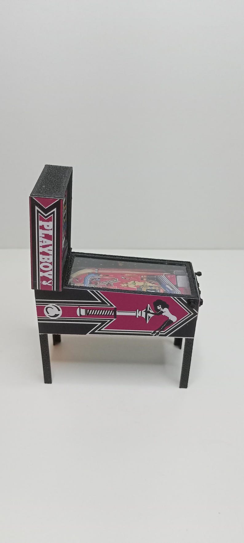 1/18 Scale Mini Pinball Cabinet, Miniature Dollhouse Pinball Machine ...