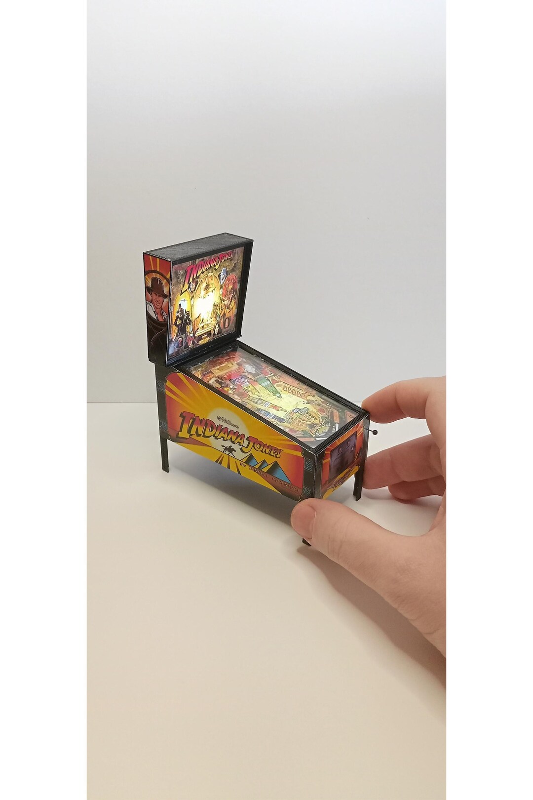 INDIANA JONES 1/12 Scale Pinball Machine, Handmade Miniature Dollhouse ...