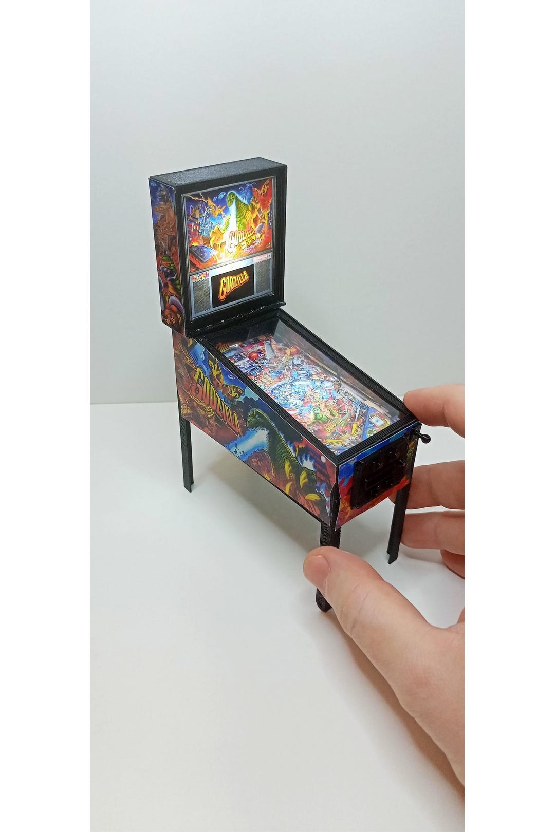 GODZILLA 1/12 Scale Pinball Machine, Handmade Miniature Dollhouse, 80s ...