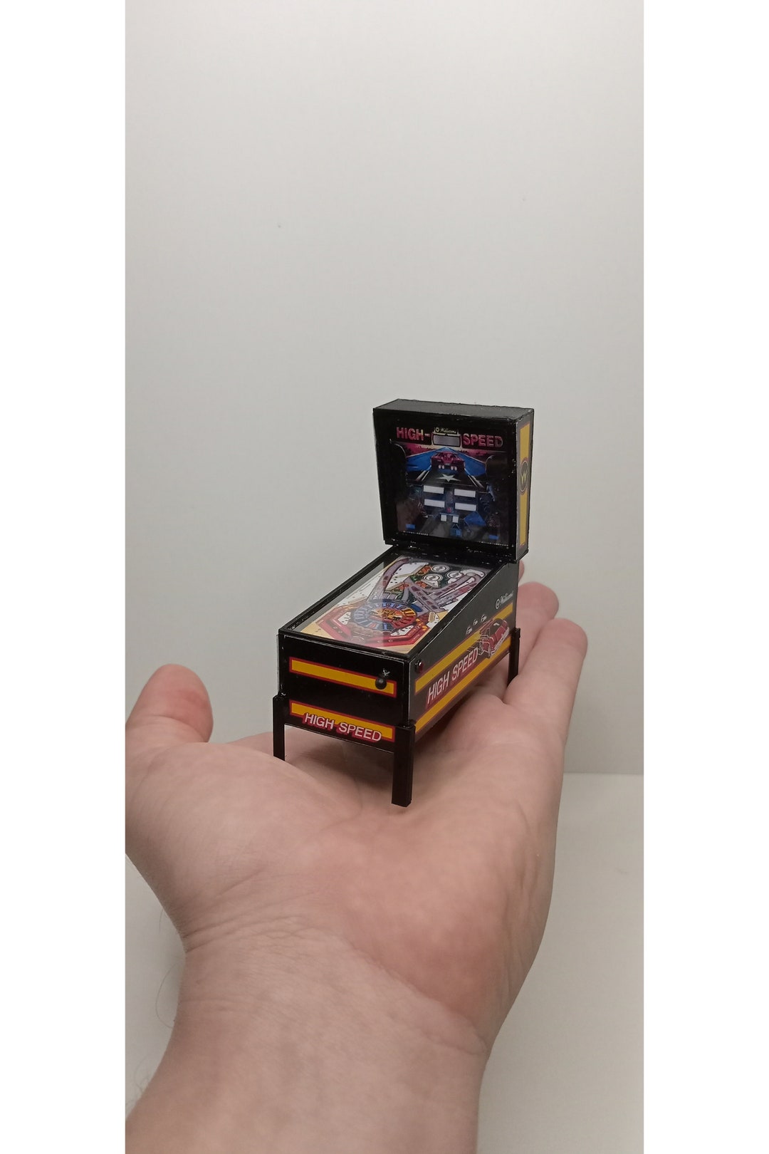 High Speed 1/18 Scale Pinball Machine, Handmade Miniature Dollhouse ...